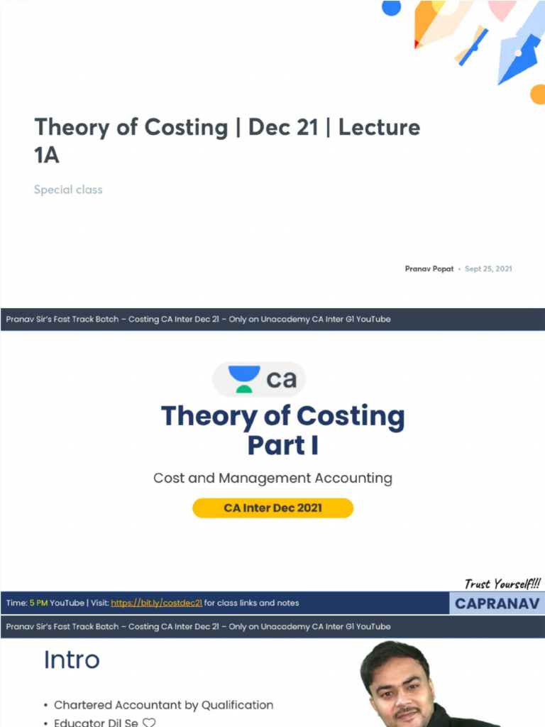 Theory of Costing Dec 21 Lecture 1A No Anno | PDF