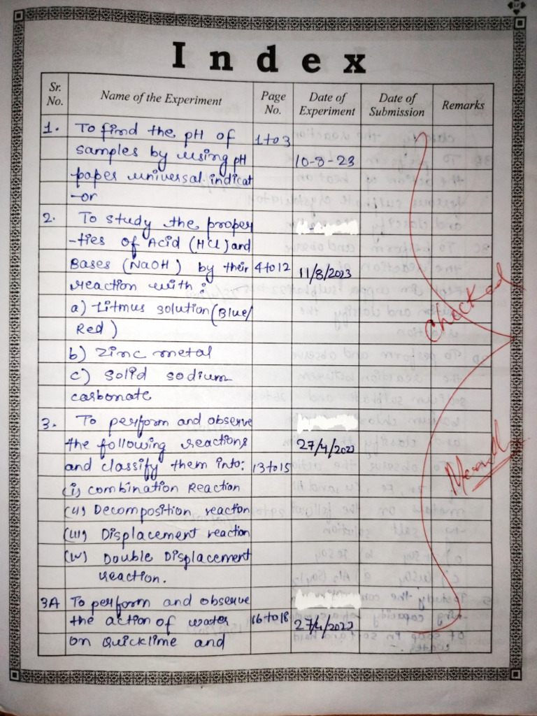 Chemistry Practical Class 10 | PDF