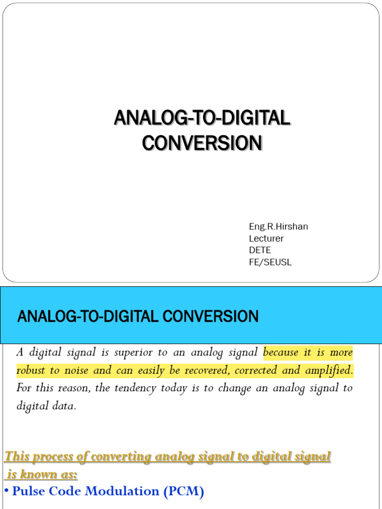 Analog to Digital Conversion Explained | PDF | Sampling (Signal ...
