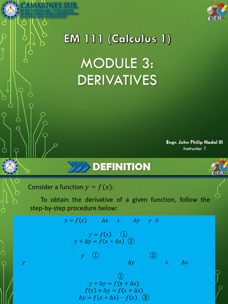 Lesson-3_Derivatives | PDF | Equations | Function (Mathematics)