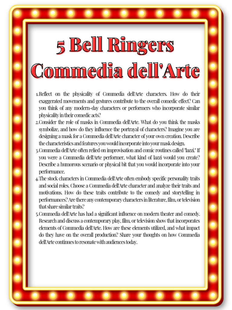 Exploring Commedia dell'Arte Techniques | PDF
