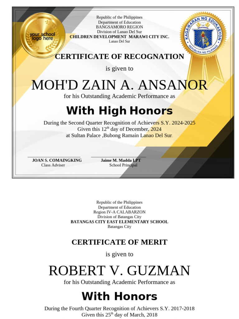 Certificates Templates - 102703 | PDF | Government | Public Administration
