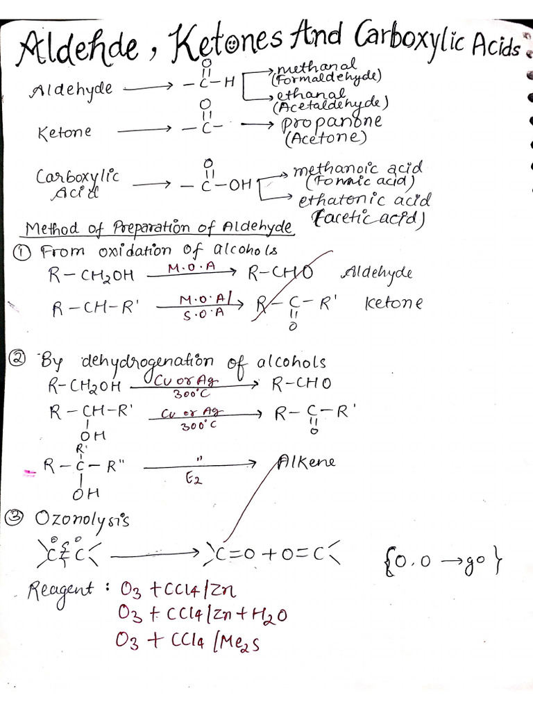 Aldehyde, Ketone and Carboxylic Acids | PDF