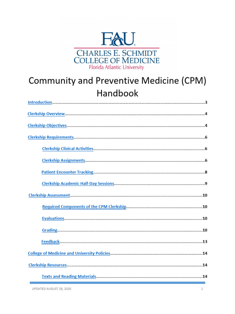 Community and Preventive Medicine Clerkship | PDF | Patient | Chronic ...