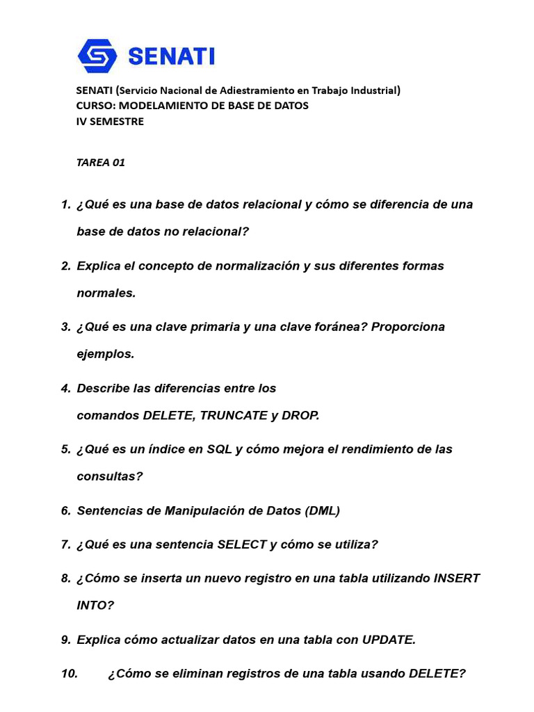 Tarea 1 - Modelamiento de Base de Datos | PDF