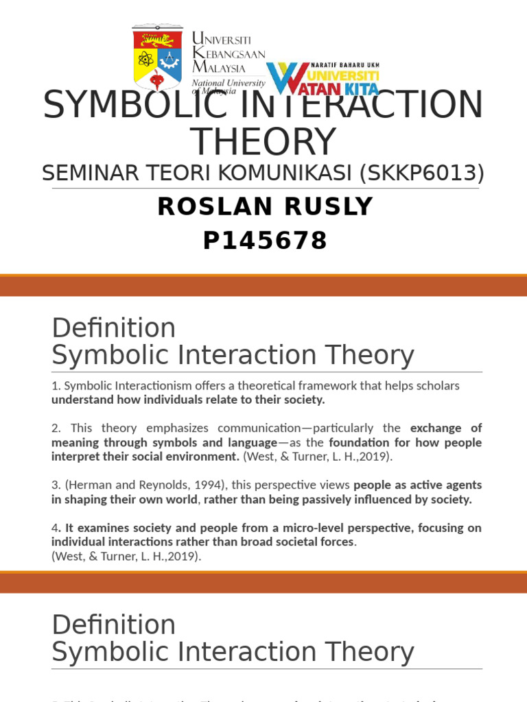 Slide Presentation - Symbolic Interaction Theory | PDF | Pragmatism ...