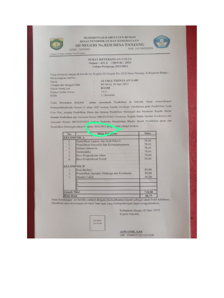 BINGKAI SKL 2024 | PDF