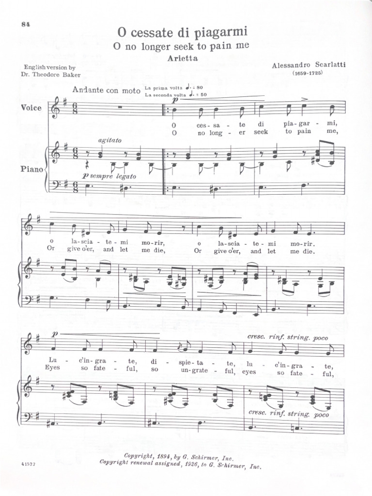 O Cessate di piagarmi | PDF