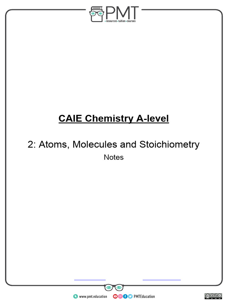 CAIE A-Level Chemistry: Atoms & Stoichiometry | PDF | Mole (Unit ...