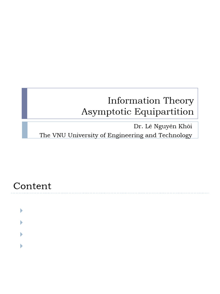 Lec05 - Asymptotic Equipartition | PDF | Statistical Theory | Probability Theory