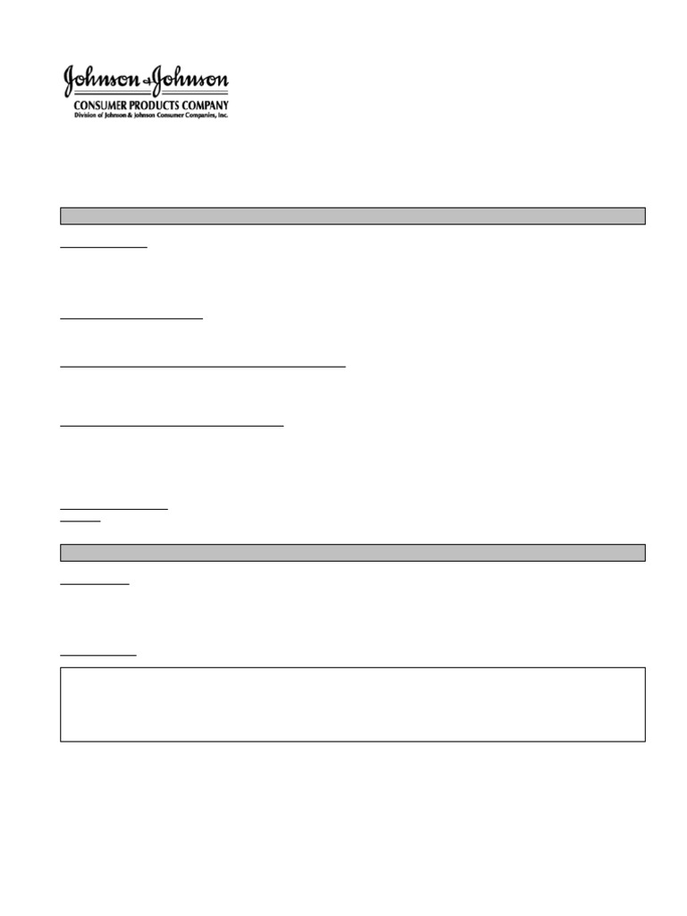 Johnson's Baby Powder Safety Data Sheet | PDF | Personal Protective ...