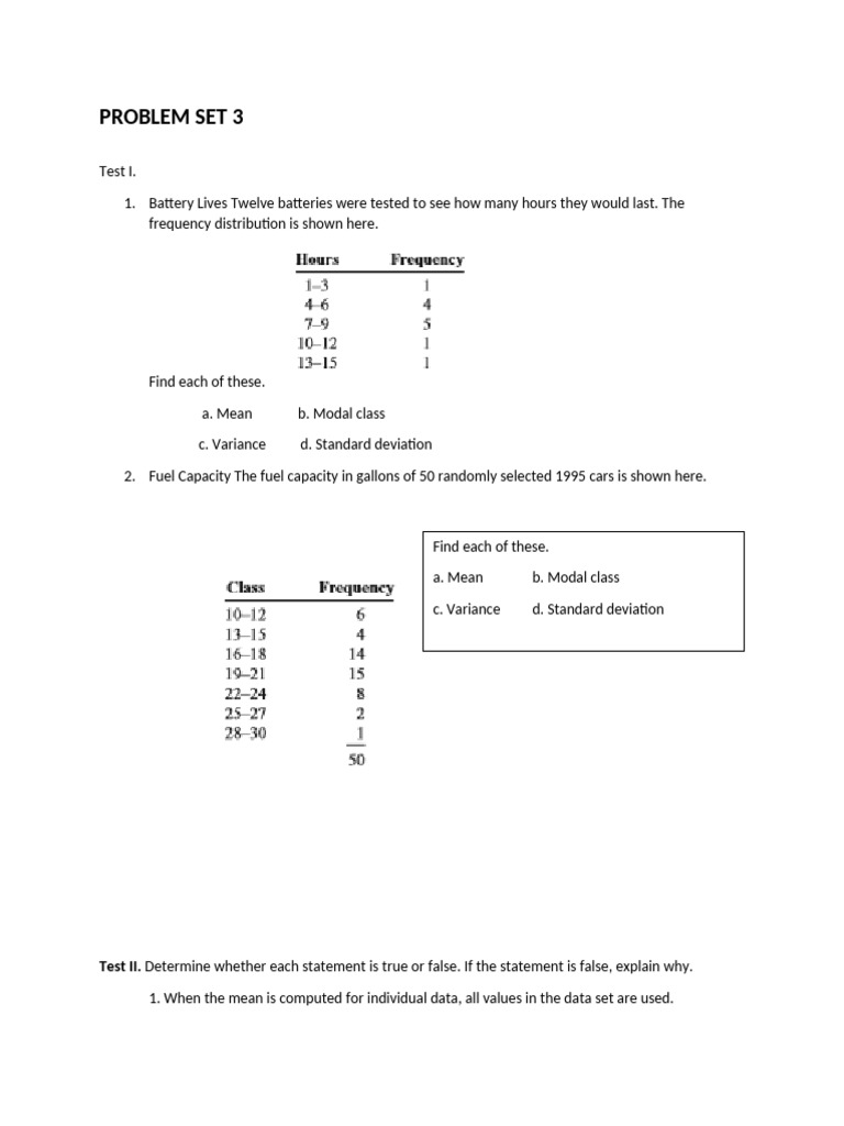 PROBLEM-SET-3-1 | PDF | Mode (Statistics) | Median