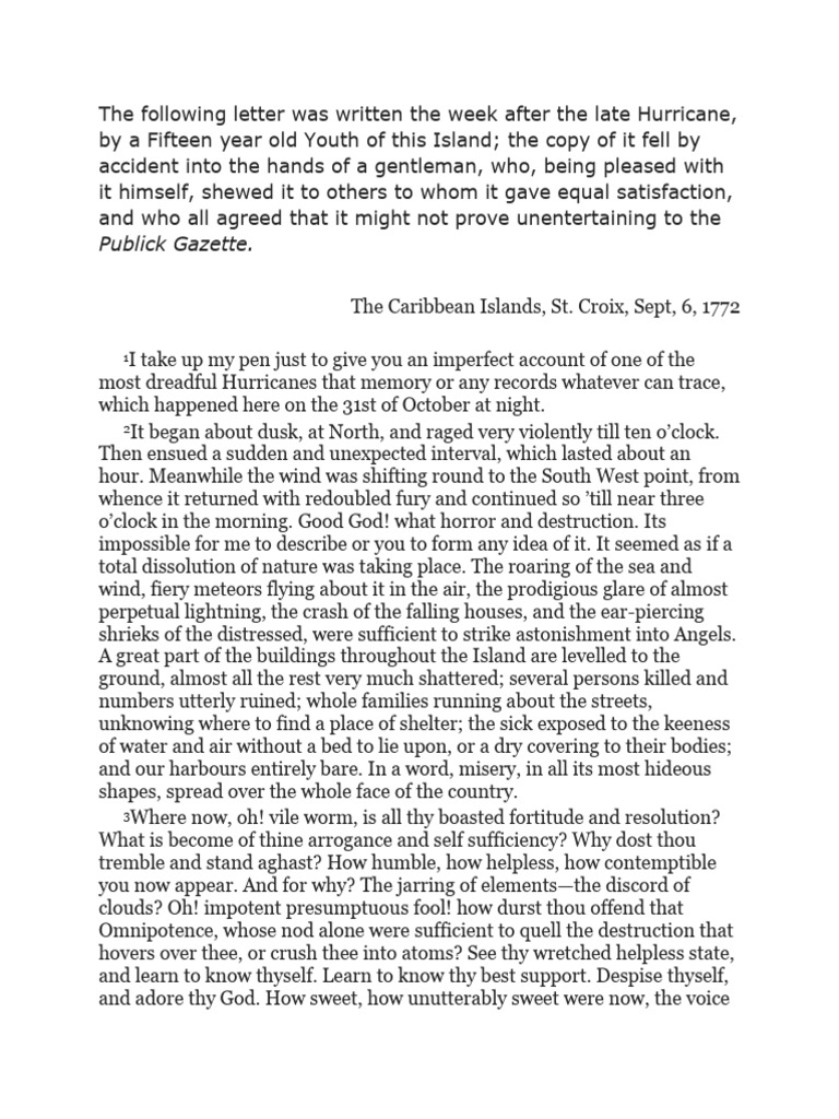 Hurricane Letter | PDF