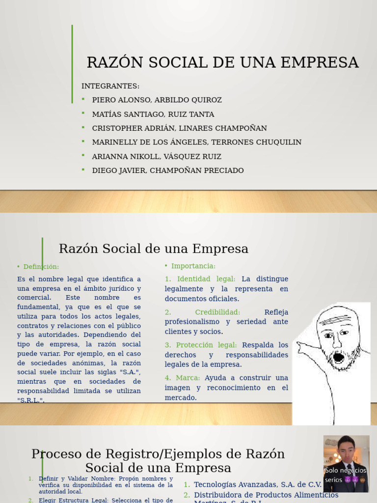 Razón Social: Definición y Registro Empresarial | PDF | Marketing ...
