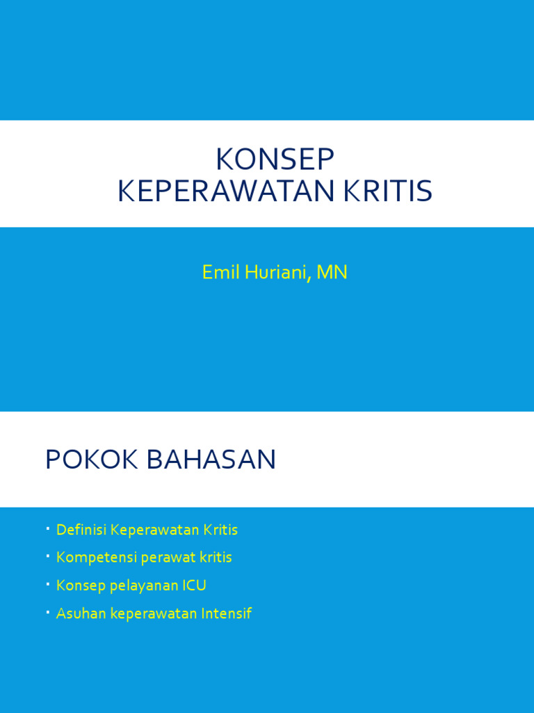 1 Konsep Dasar Kep Kritis 2022-2 | PDF