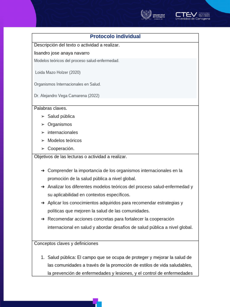 Plantilla Protocolo Individual SP2 | PDF | Entorno natural