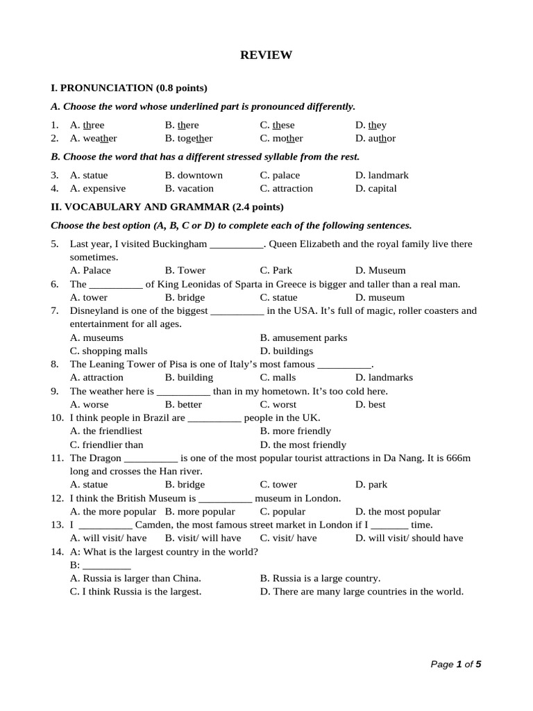 Tiếng Anh 6 Smart World - Unit 10 Test - Answer key | PDF | Tokyo ...