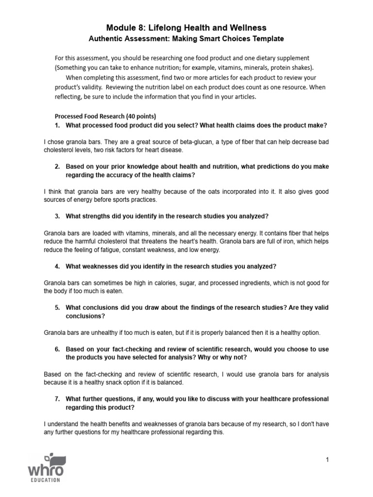 Mod8 - Assessment - Template | PDF | Dietary Supplements | Vitamin D