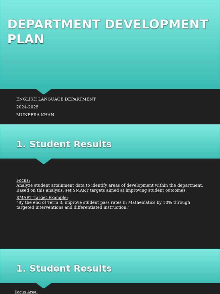 DEPARTMENT DEVELOPMENT PLAN (3) | PDF | Curriculum | Cognition