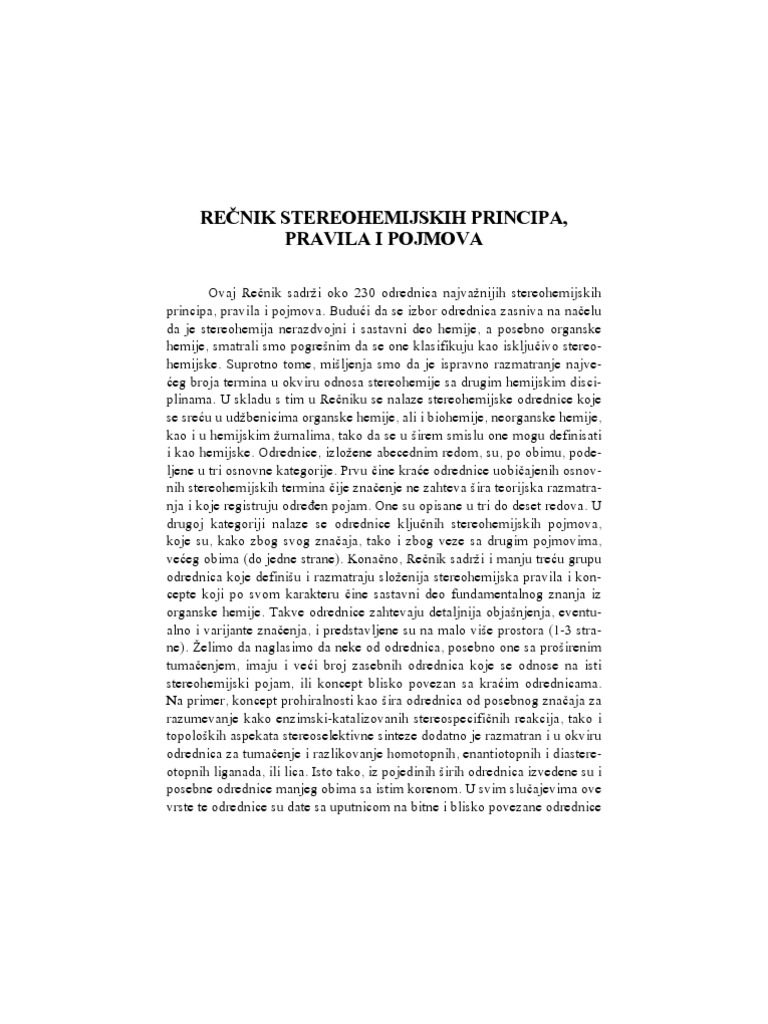 Stereohemija - Recnik | PDF