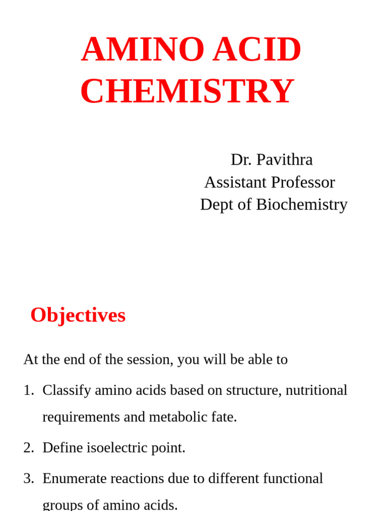 Amino Acid Chemistry | PDF | Amino Acid | Cysteine