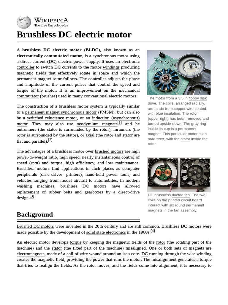 Brushless DC Electric Motor | PDF | Electric Motor | Manufactured Goods