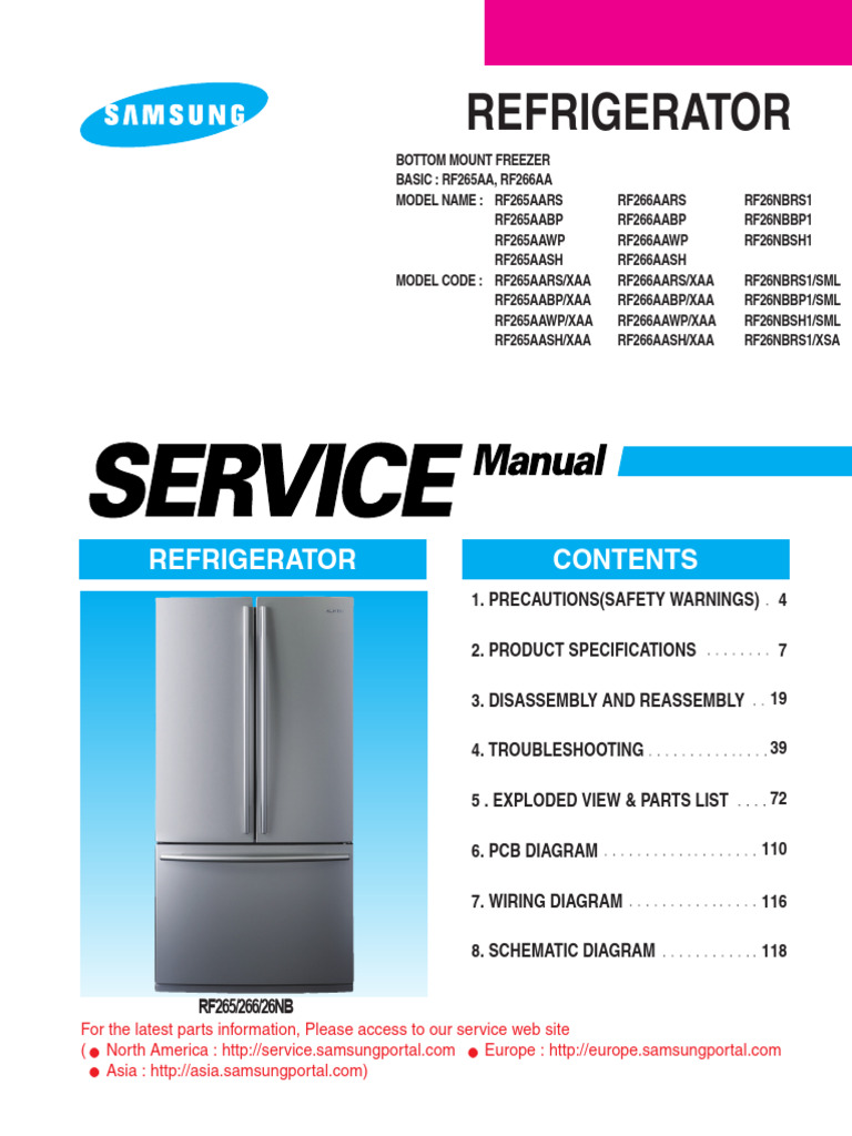 Samsung Refrig Rf266aash | PDF | Refrigerator | Building Automation