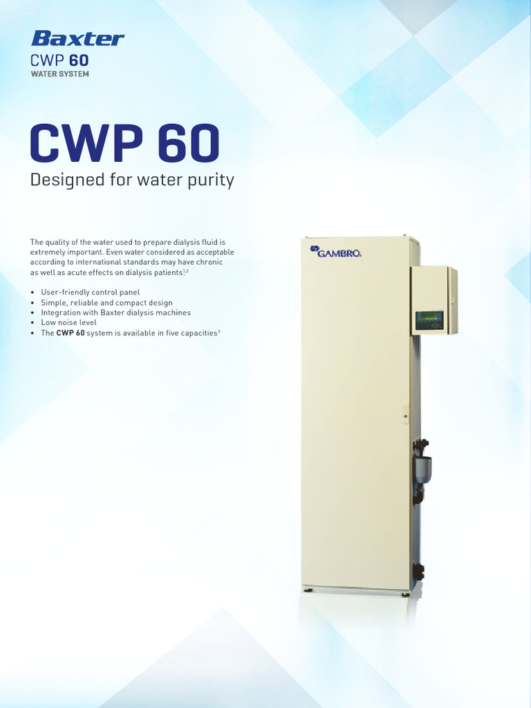 CWP 60 System for Dialysis Water Quality | PDF | Membrane | Water
