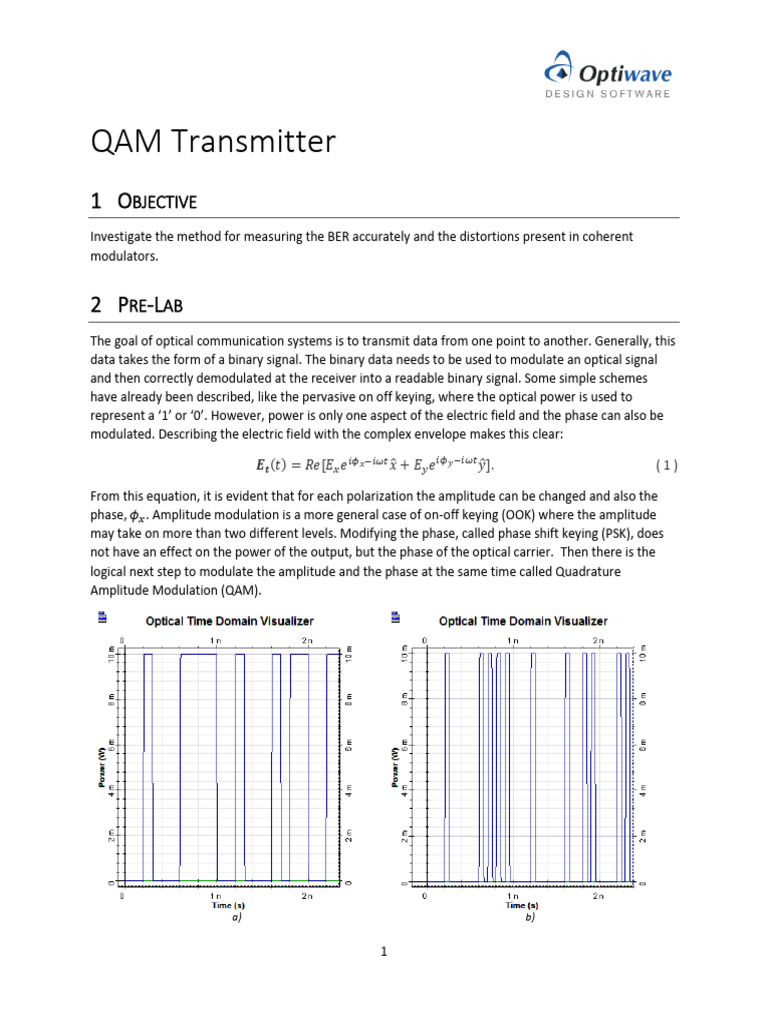 Lab8 QAM Transmitter Questions | PDF | Modulation | Electronics