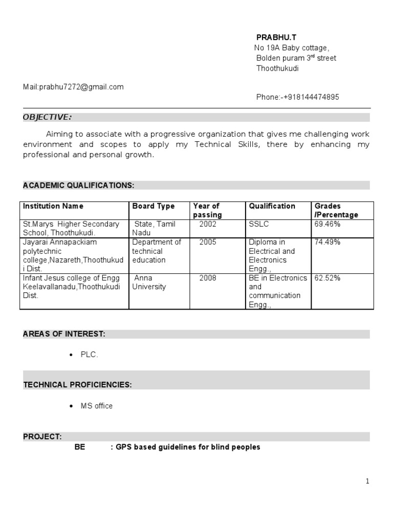 Prabhu Resume | PDF
