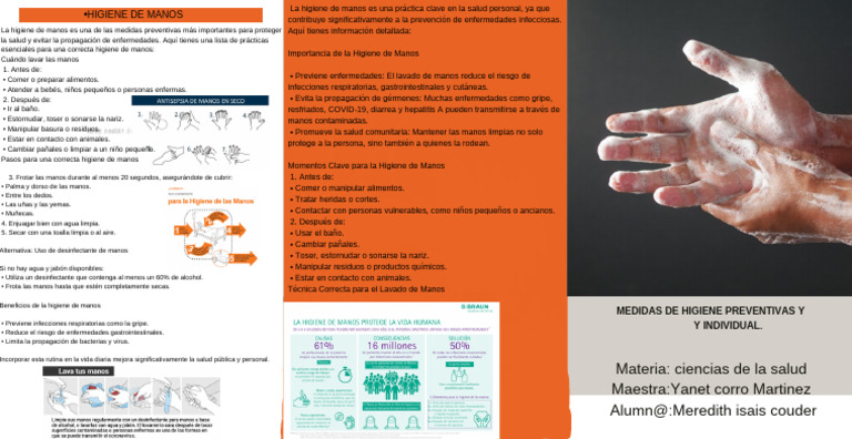 18 Triptico Higiene de Manos Porque Cuando y Como Realizarla PDF | PDF | Lavado de manos | Higiene