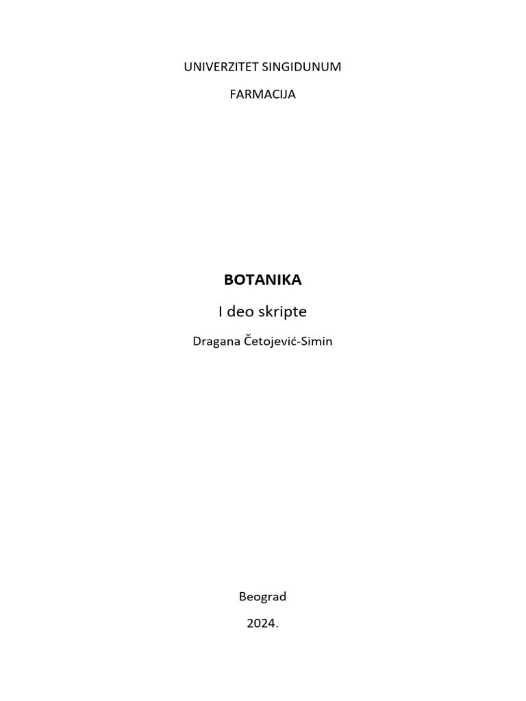 1. deo SKRIPTA BOTANIKA | PDF