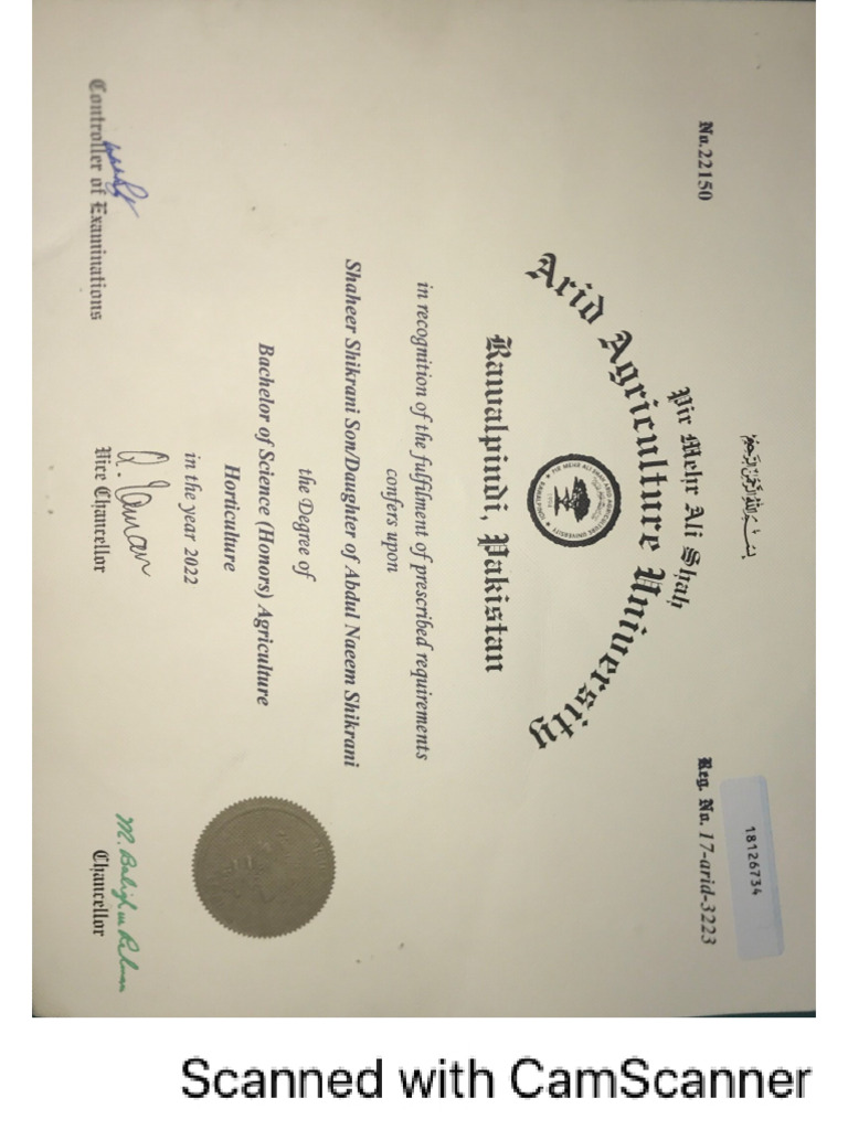 Shaheer Shikrani Dagree | PDF