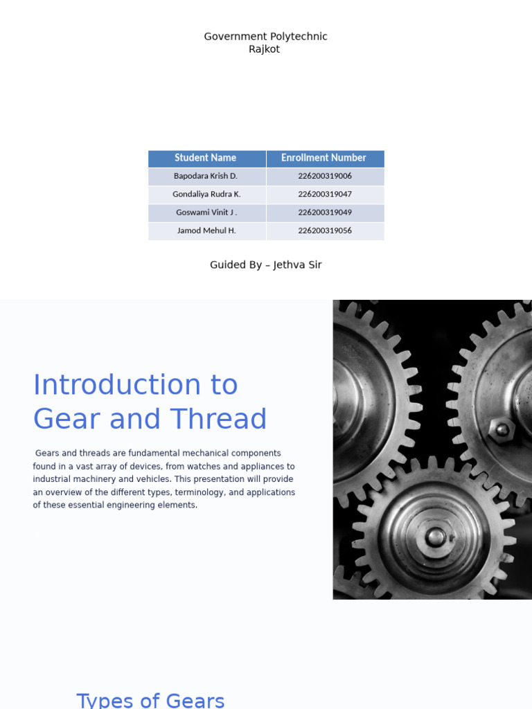 Introduction To Gear and Thread 1.Pptx 20240527 082704 0000 | PDF ...