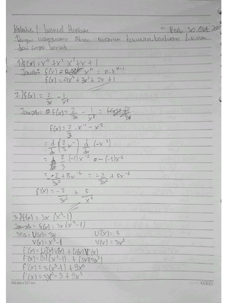 Imanuel Hasibuan_F1E224037_Kalkulus I_Teknik Elektro 2024 (3) | PDF