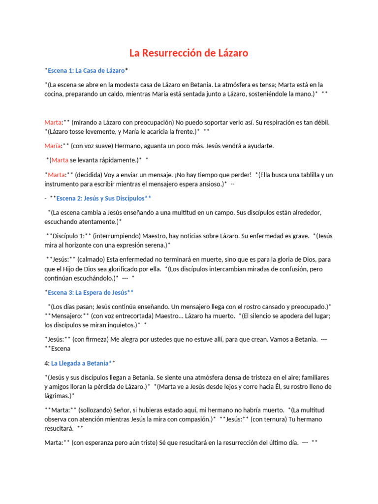 Predicación sobre la Resurrección de Lázaro | PDF | Lázaro De Betania ...