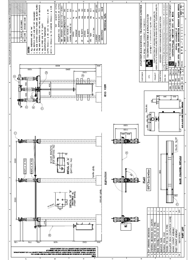 PGCIL Approved GA Drawing Reference | PDF
