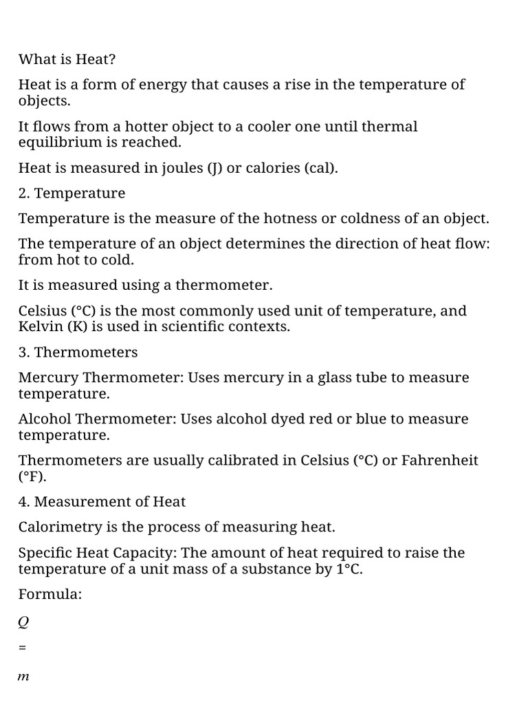 Heat Chapter class 6 | PDF | Heat | Heat Transfer