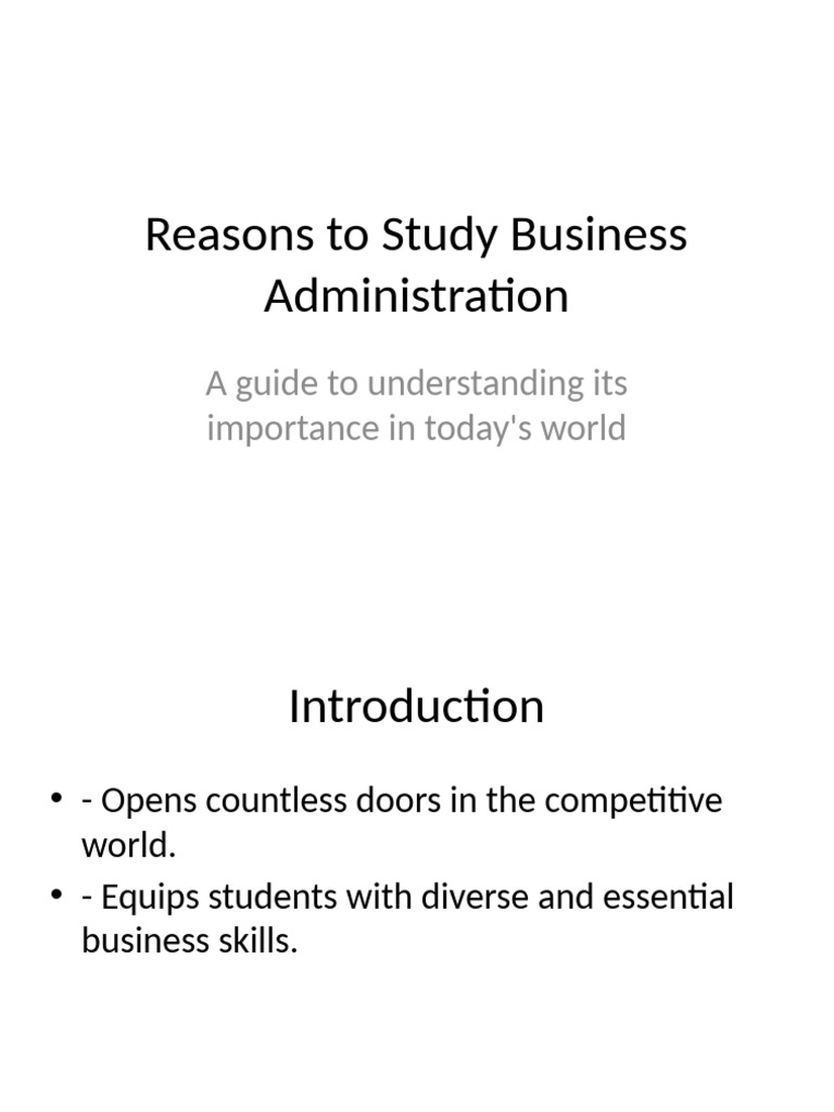 Reasons To Study Business | PDF