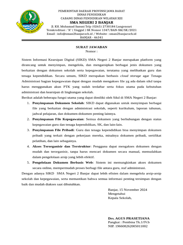 Sistem Arsip Digital SMA 2 Banjar | PDF
