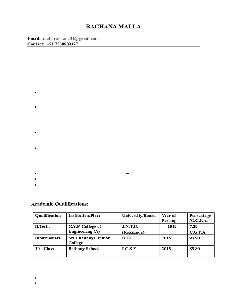 Rachana DN Resume Final | PDF
