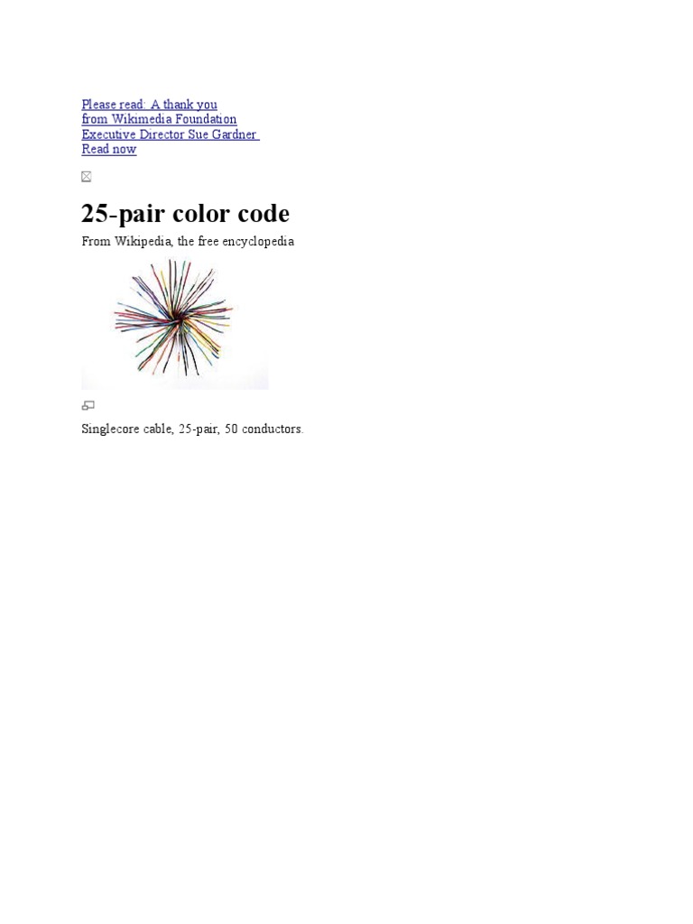 25-Pair Color Code: Please Read: A Thank You From Wikimedia Foundation Executive Director Sue ...