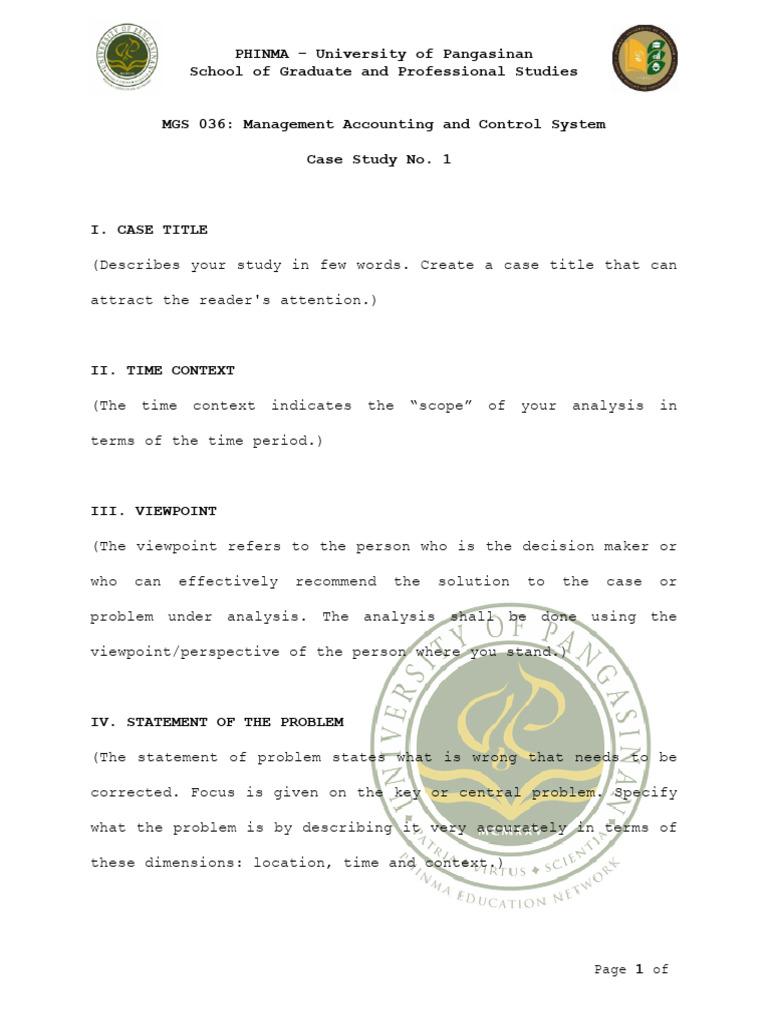 Case Study Format | PDF | Decision Making | Cognition