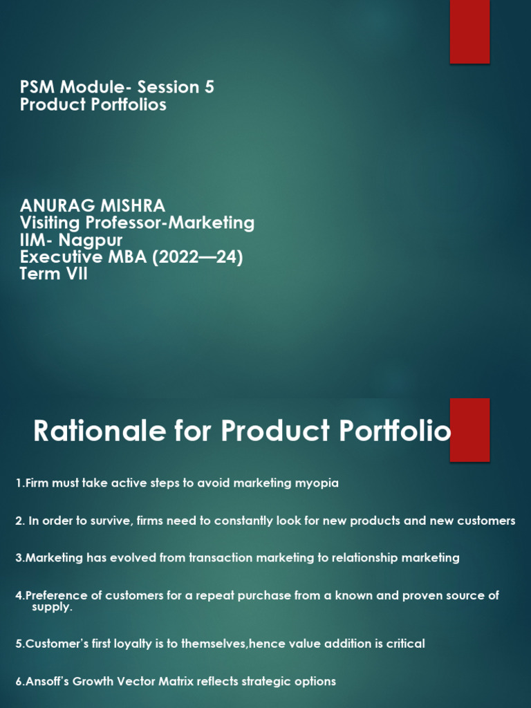Session 5 Prod. Portfolio Upd | PDF | Investing | Marketing