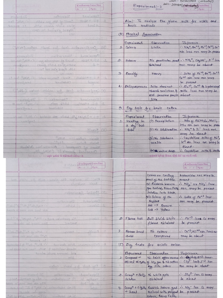Std-XII DJ Chemistry Experiment-2 (1) | PDF