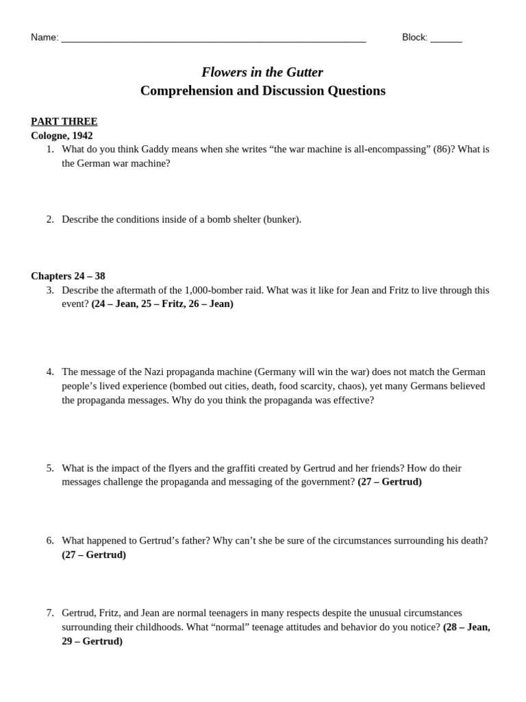 Part Three_ Comprehension and Discussion Questions | PDF | Nazi Germany ...