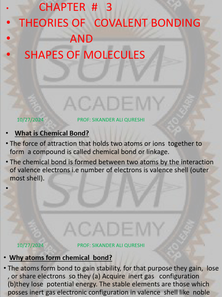 UNIT-3 CHEMICAL BONDING (2) | PDF | Chemical Polarity | Chemical Bond