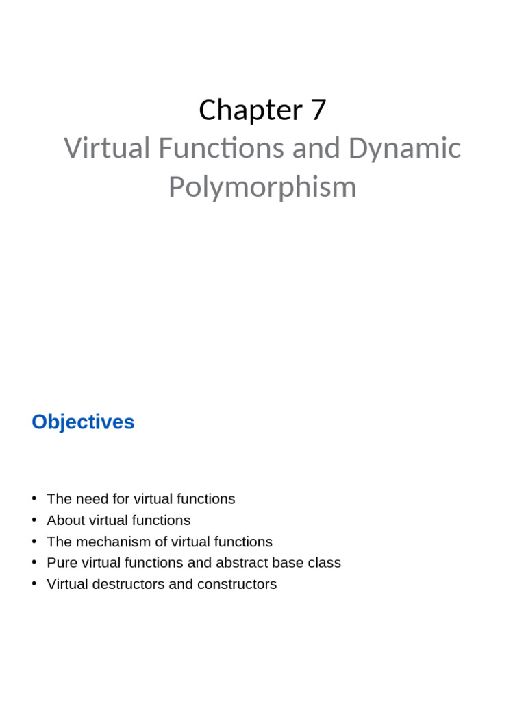 Virtual Functon Pdf Inheritance Object Oriented Programming Class Computer Programming
