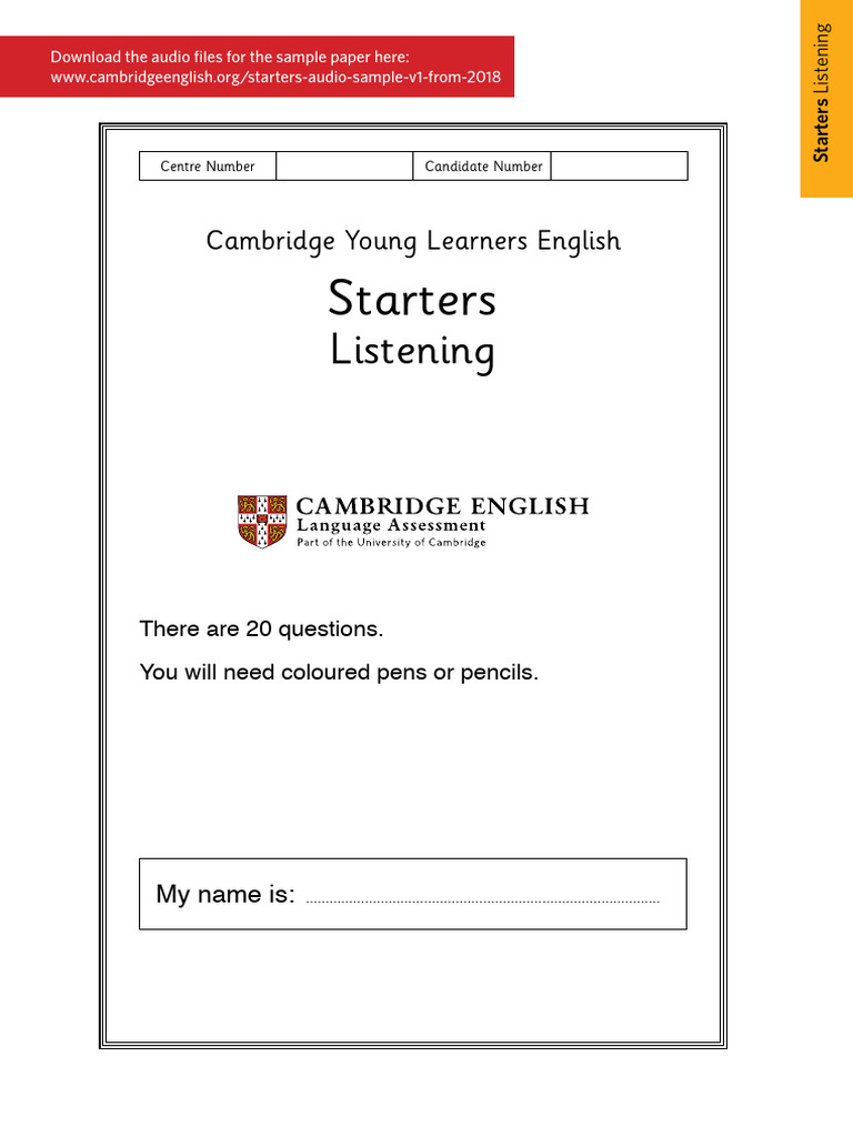 Starters-Sample-Papers-2018-Vol1 Off - 0 | PDF