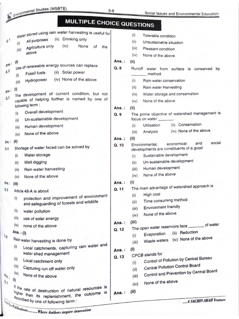 EST MCQs Unit-5 | PDF